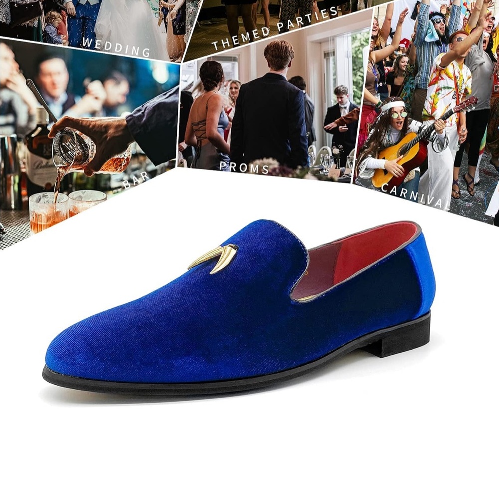 Enzo Romeo Royal Blue Men‘s Dress Shoes Size 12 - Gem